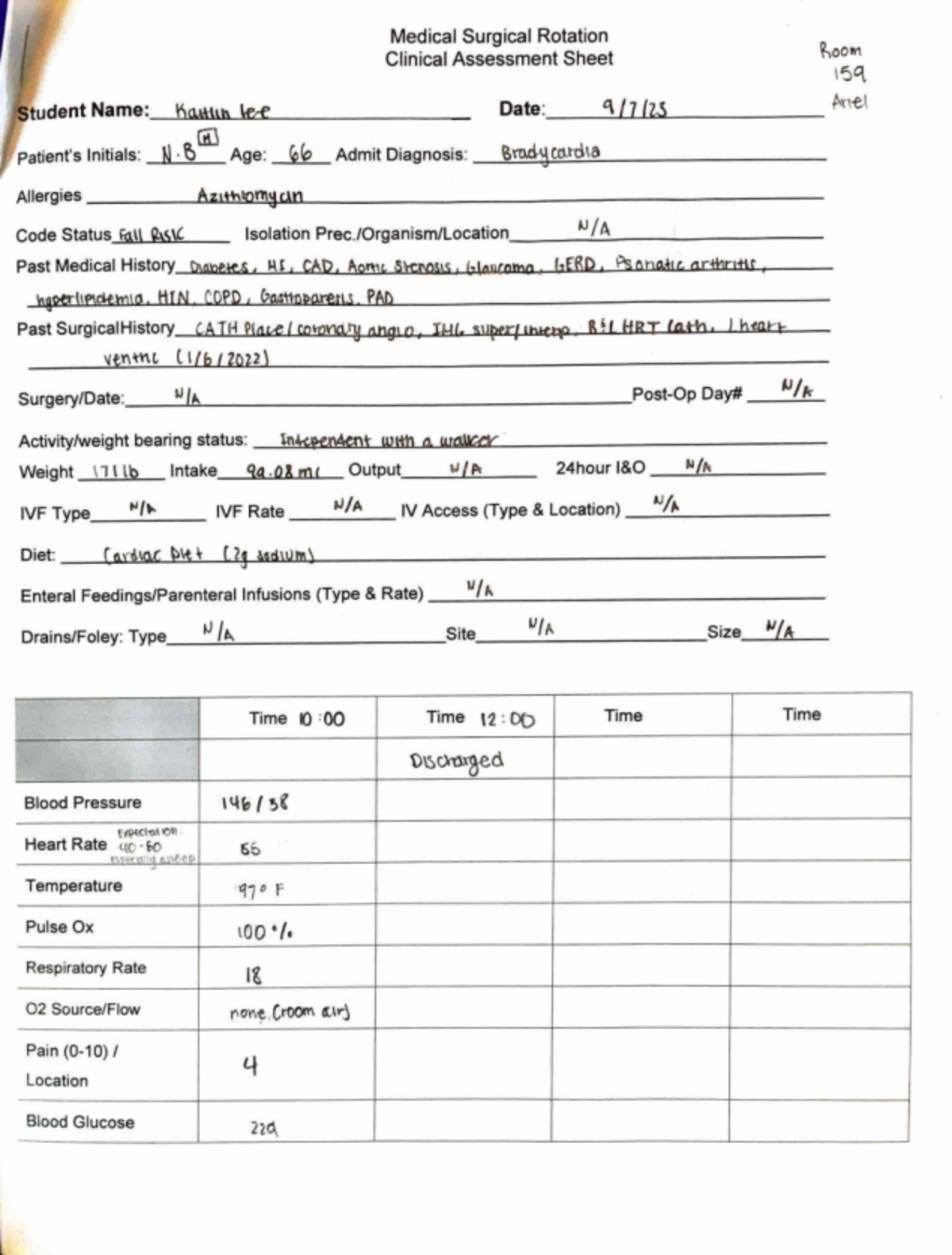Clinical Assessment Sheet for Medical Surgical Rotation (MSR 1) - Studocu