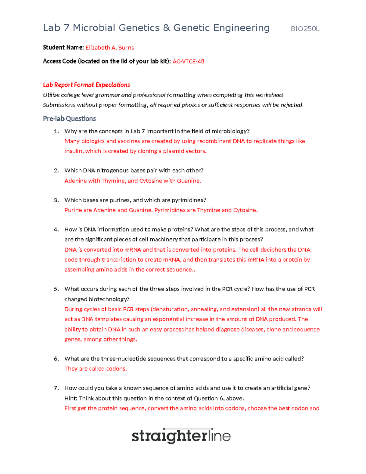 Micro Lab 7 Part 2: Cloning and DNA Manipulation Techniques - Studocu