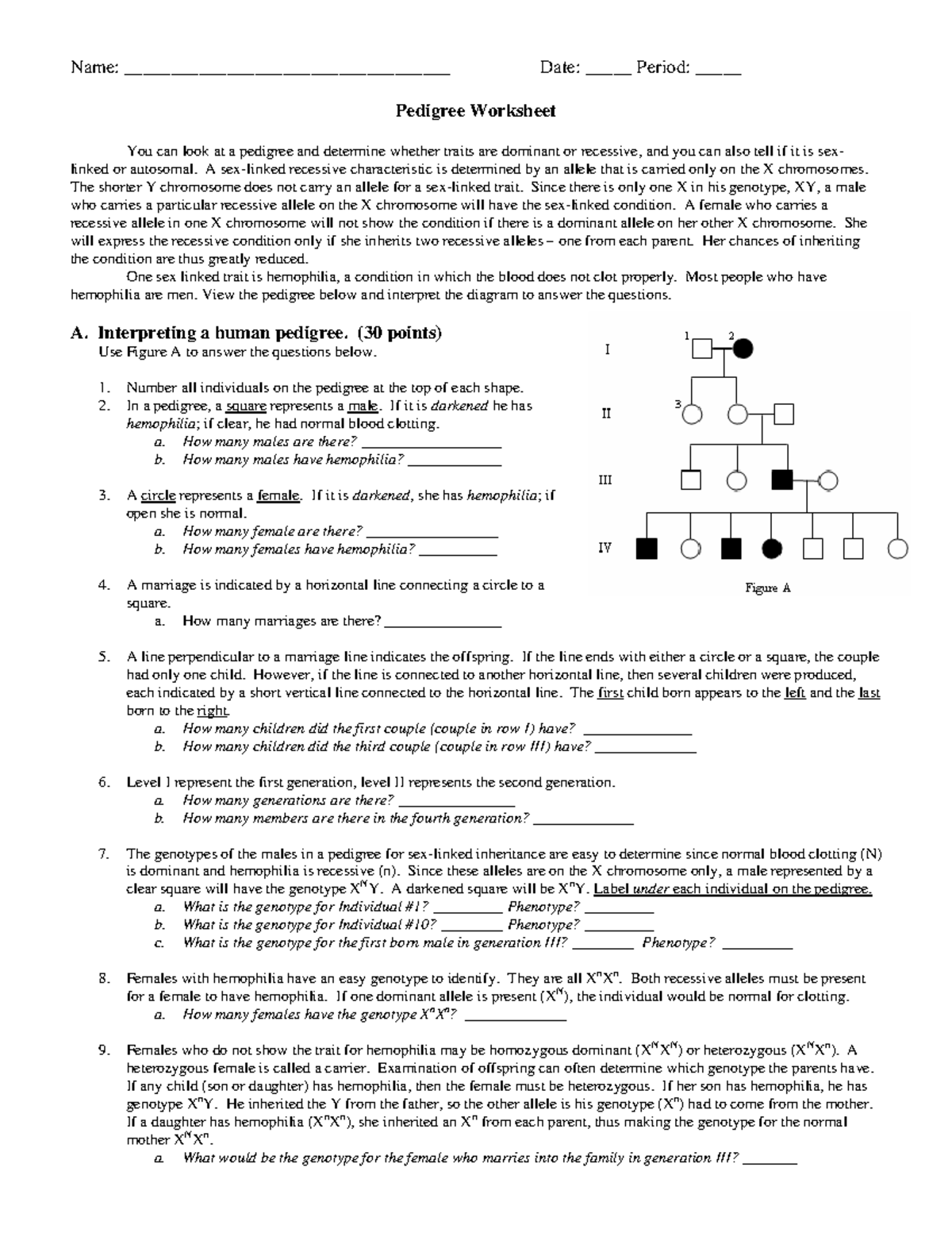 8.1.2 Pedigree Worksheet: Analyzing Dominant & Recessive Traits - Studocu