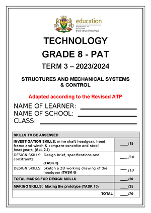 EGD Grade 11 PAT 2023 - Help with pat - ENGINEERING GRAPHICS AND DESIGN ...
