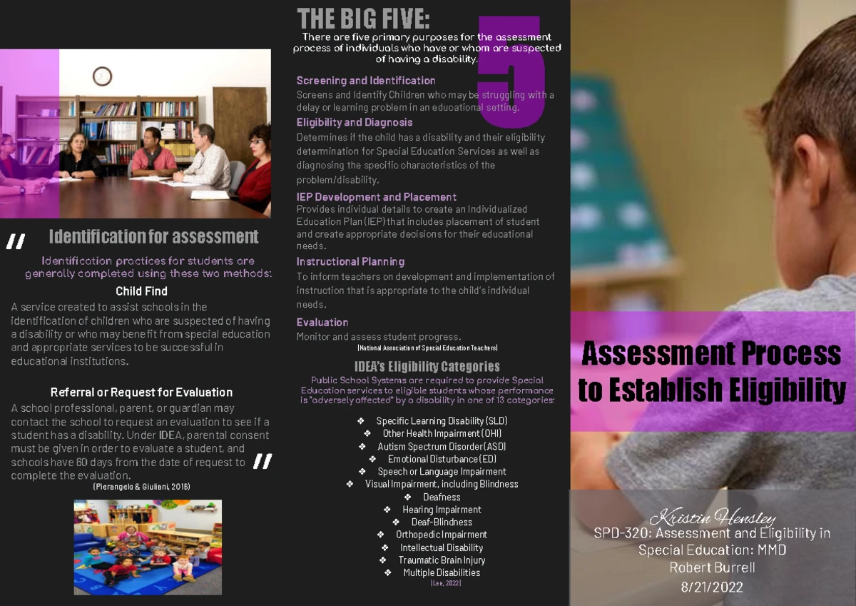 SPD320 T4 Child Study Team Handout: Strategies for Identifying Students ...
