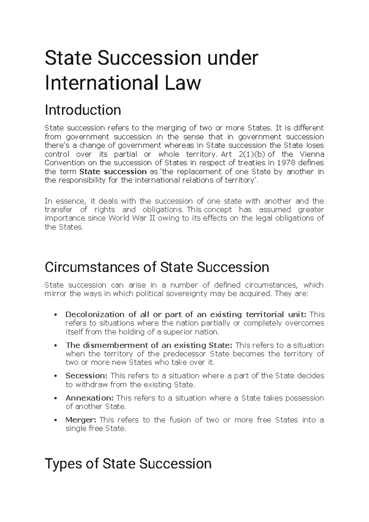 State Succession under International Law - State Succession under ...