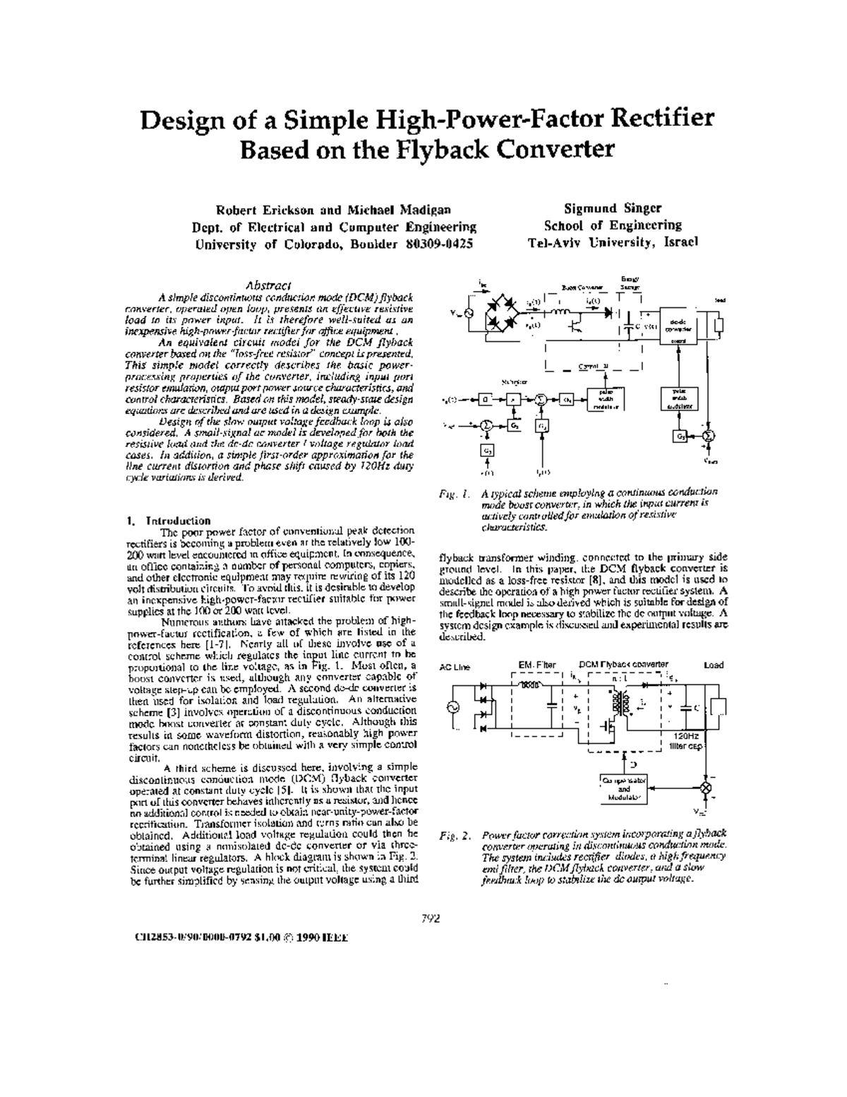 Design of a DCM Flyback Converter as a High Power Factor Rectifier ...