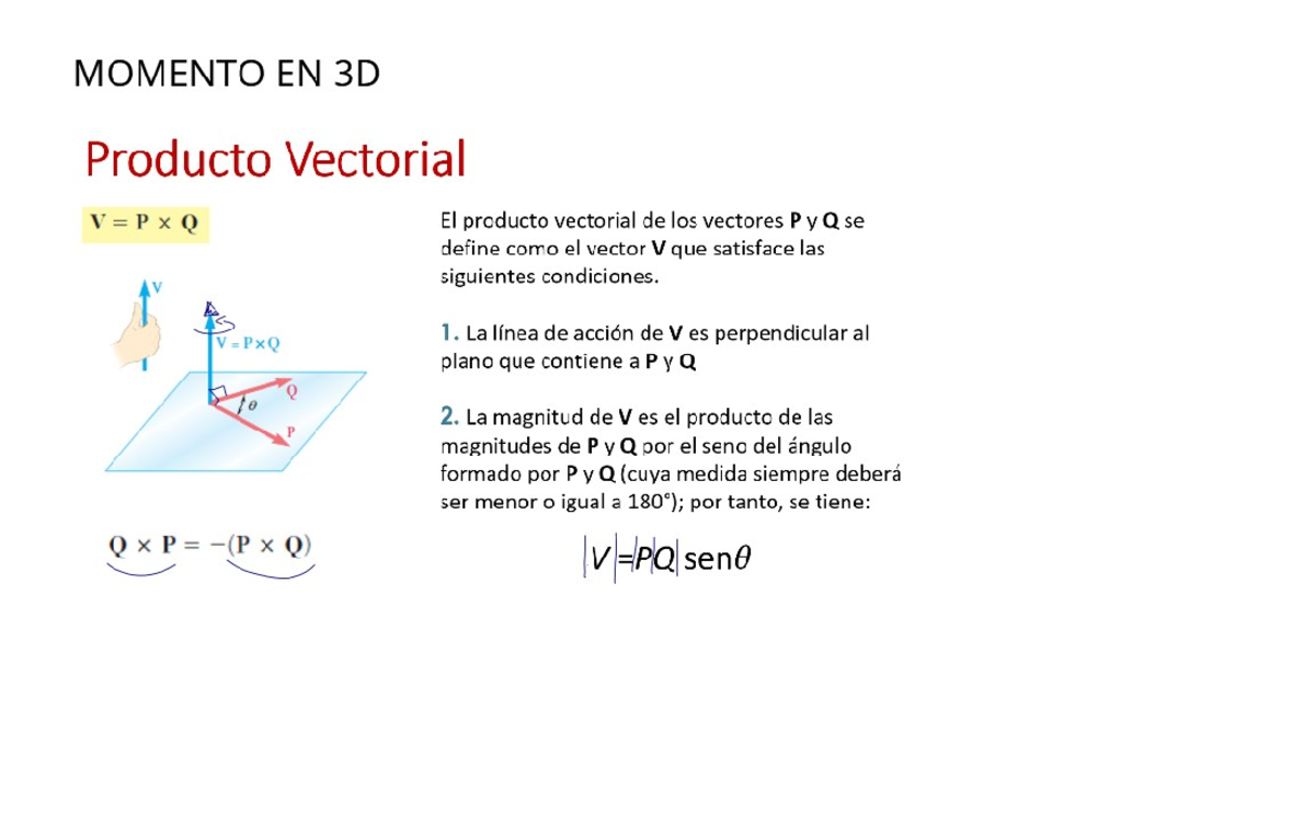 MOMENTO EN 3D: Producto Vectorial y Cálculo de Momentos - 1AGE1842 ...