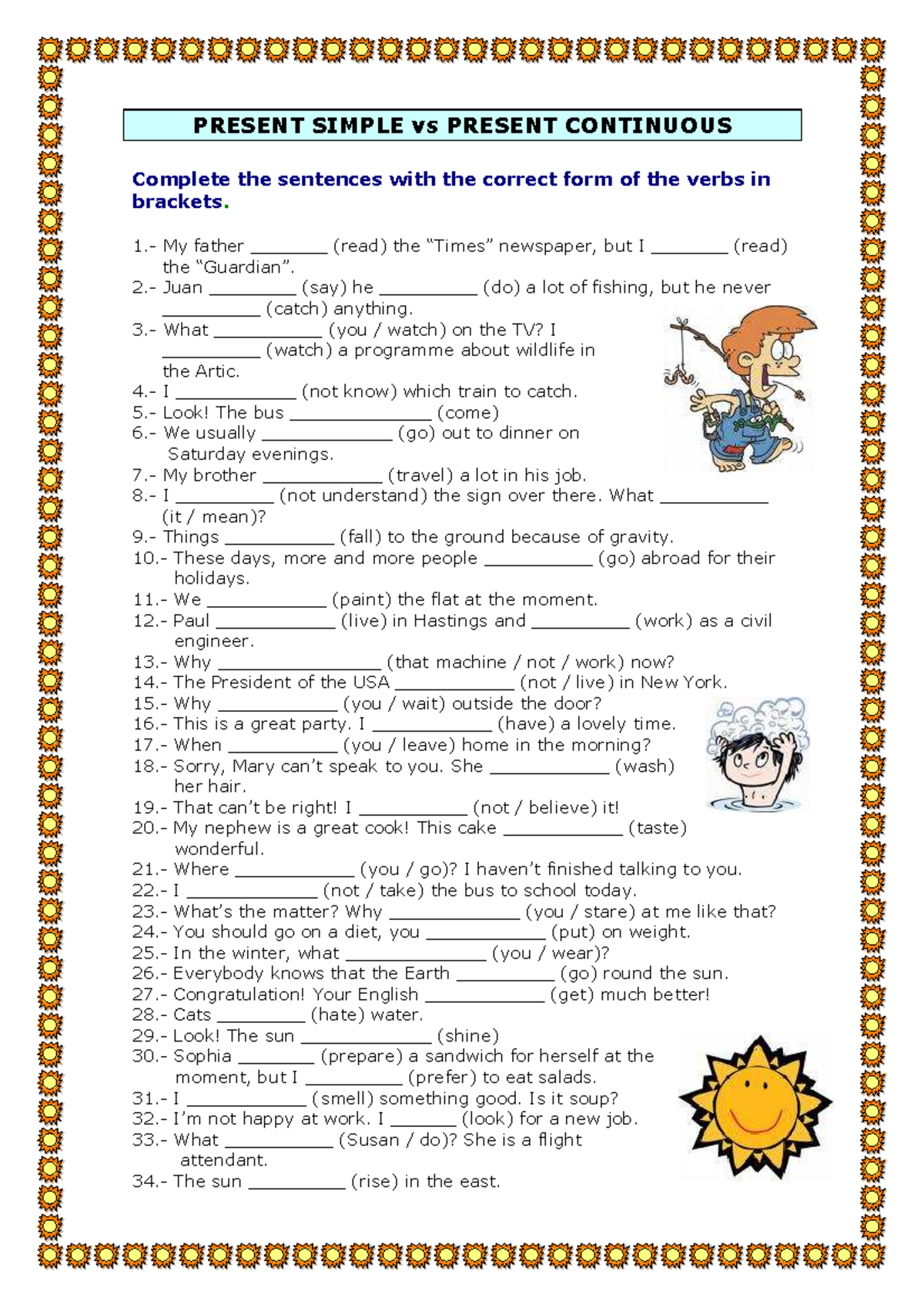 PRESENT SIMPLE vs PRESENT CONTINUOUS Exercises (314469793) - Studocu