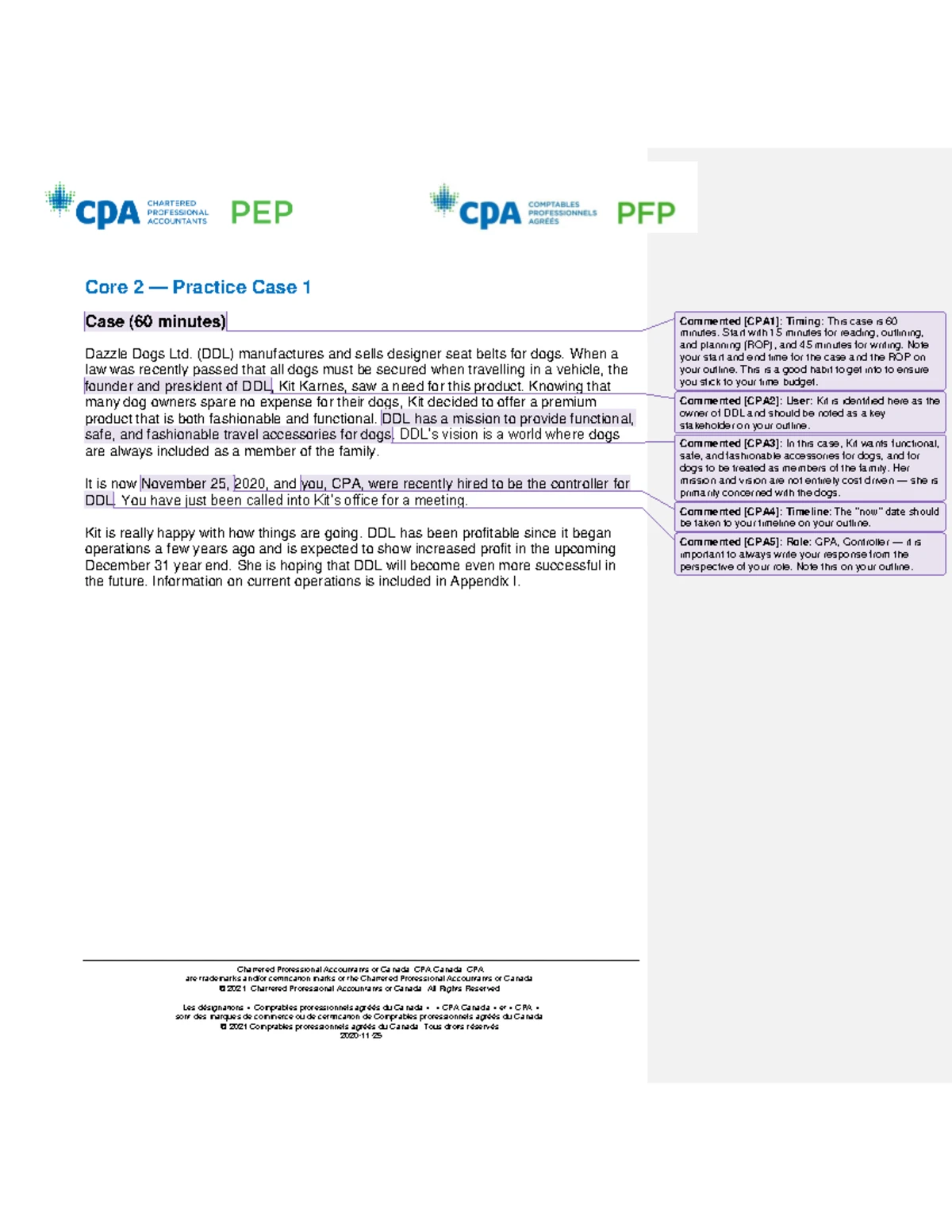 CO2-2301E-PC02 - Practice - Chartered Professional Accountants of Canada, CPA Canada, CPA are ...