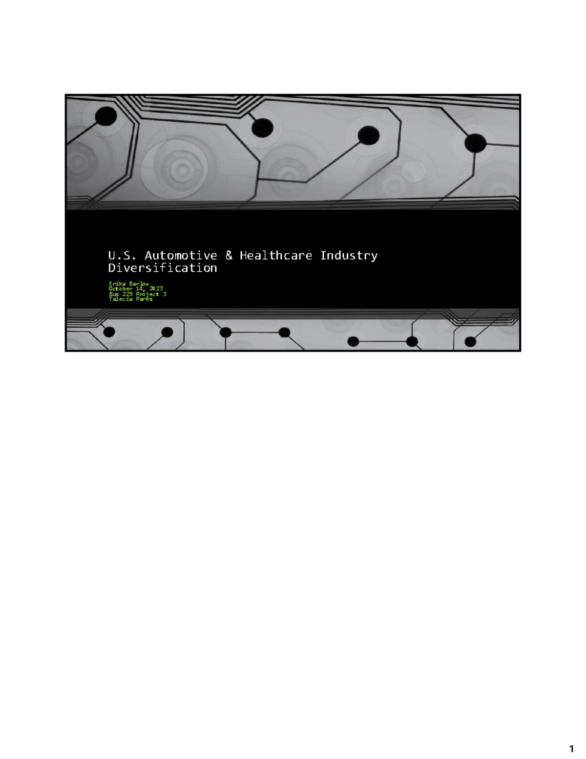 Bus 225 Project 3 - Diversification into Healthcare Industry Insights ...