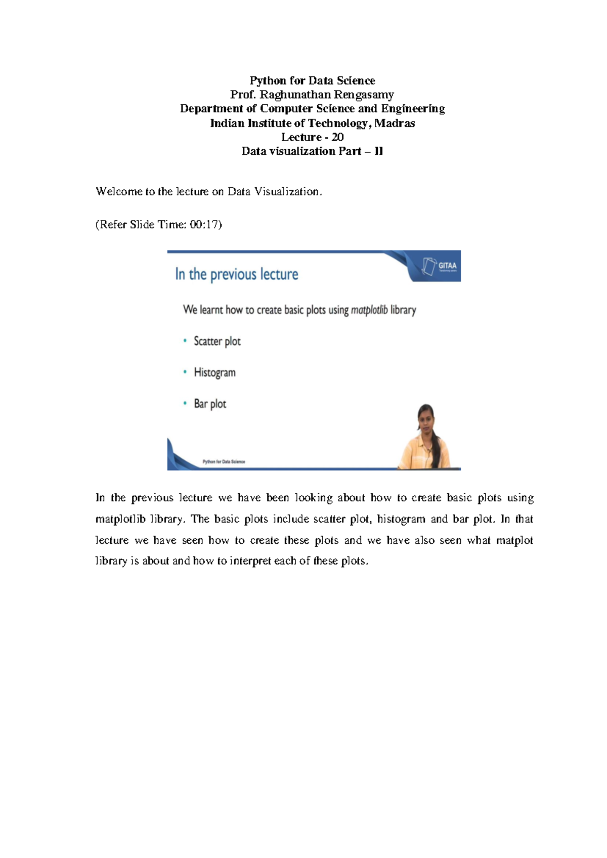 Python for Data Science (CSE) - Lecture 20: Data Visualization II - Studocu