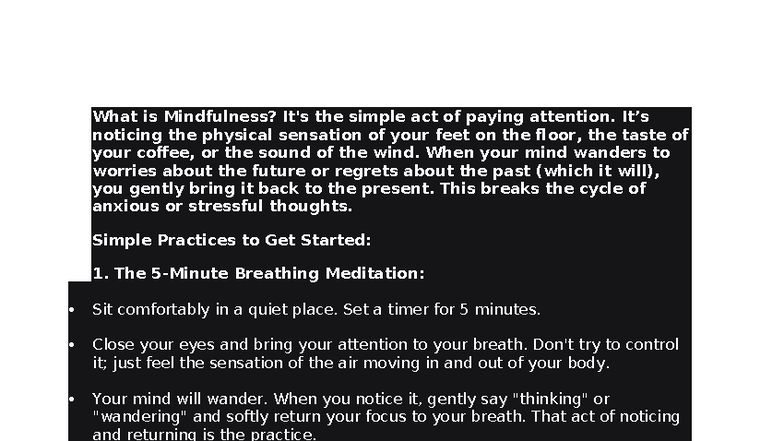 A Beginner's Guide to Mindfulness & Stress Reduction Techniques - Studocu