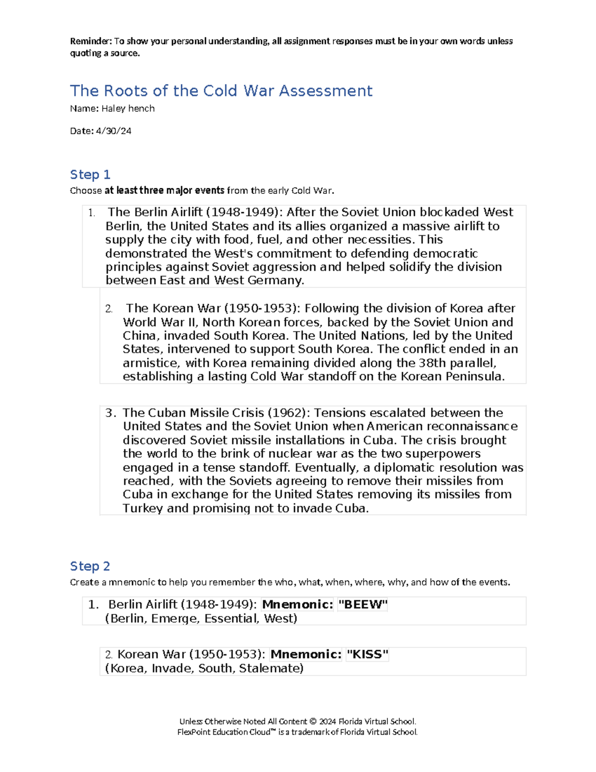 Roots of the cold war wh - Reminder: To show your personal ...