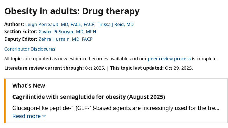 Obesity Management in Adults: Drug Therapy Overview (Obesity 101) - Studocu