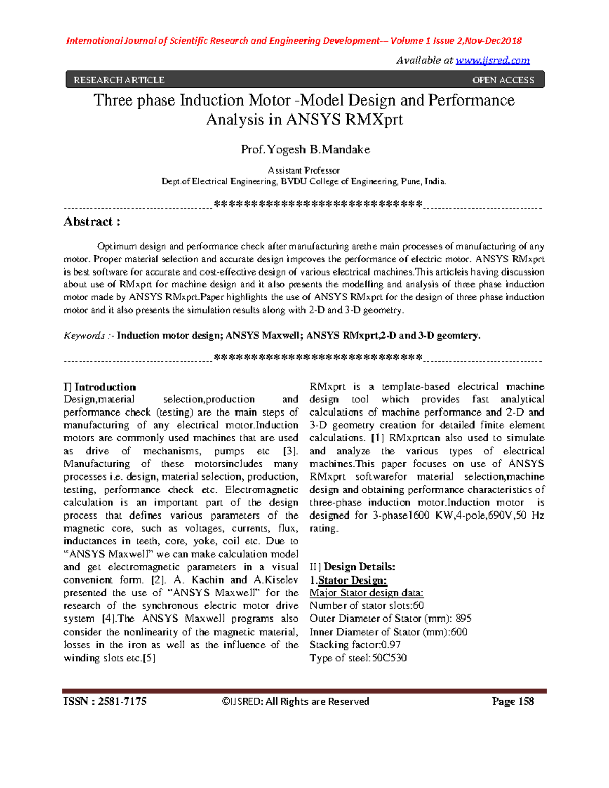 Three Phase Induction Motor Design & Performance Analysis in ANSYS ...
