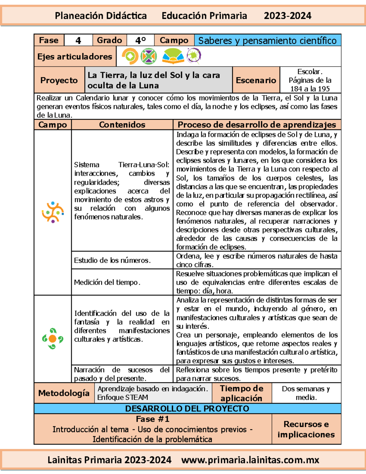 4to Grado Proyecto: La Tierra, Sol y Luna - Fases y Eclipses - Studocu