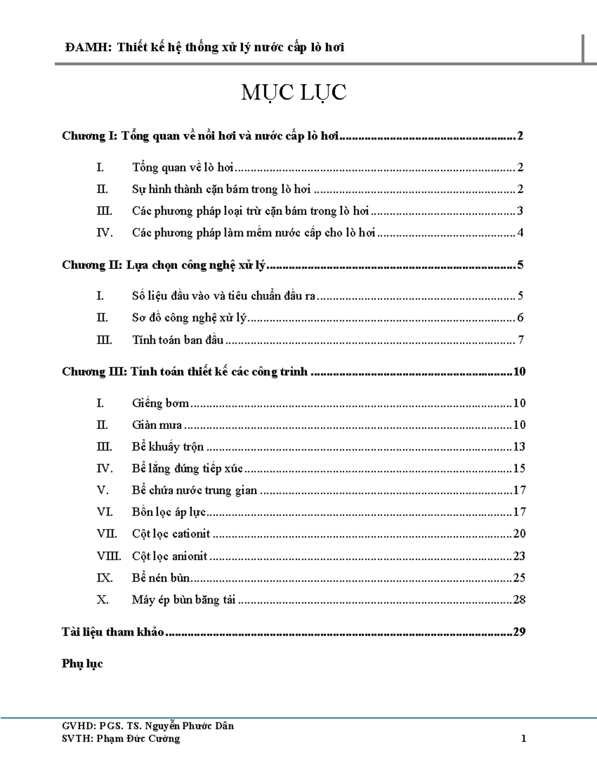 123doc thiet ke he thong xu ly nuoc cap lo hoi - GVHD: PGS. TS. Nguyễn ...