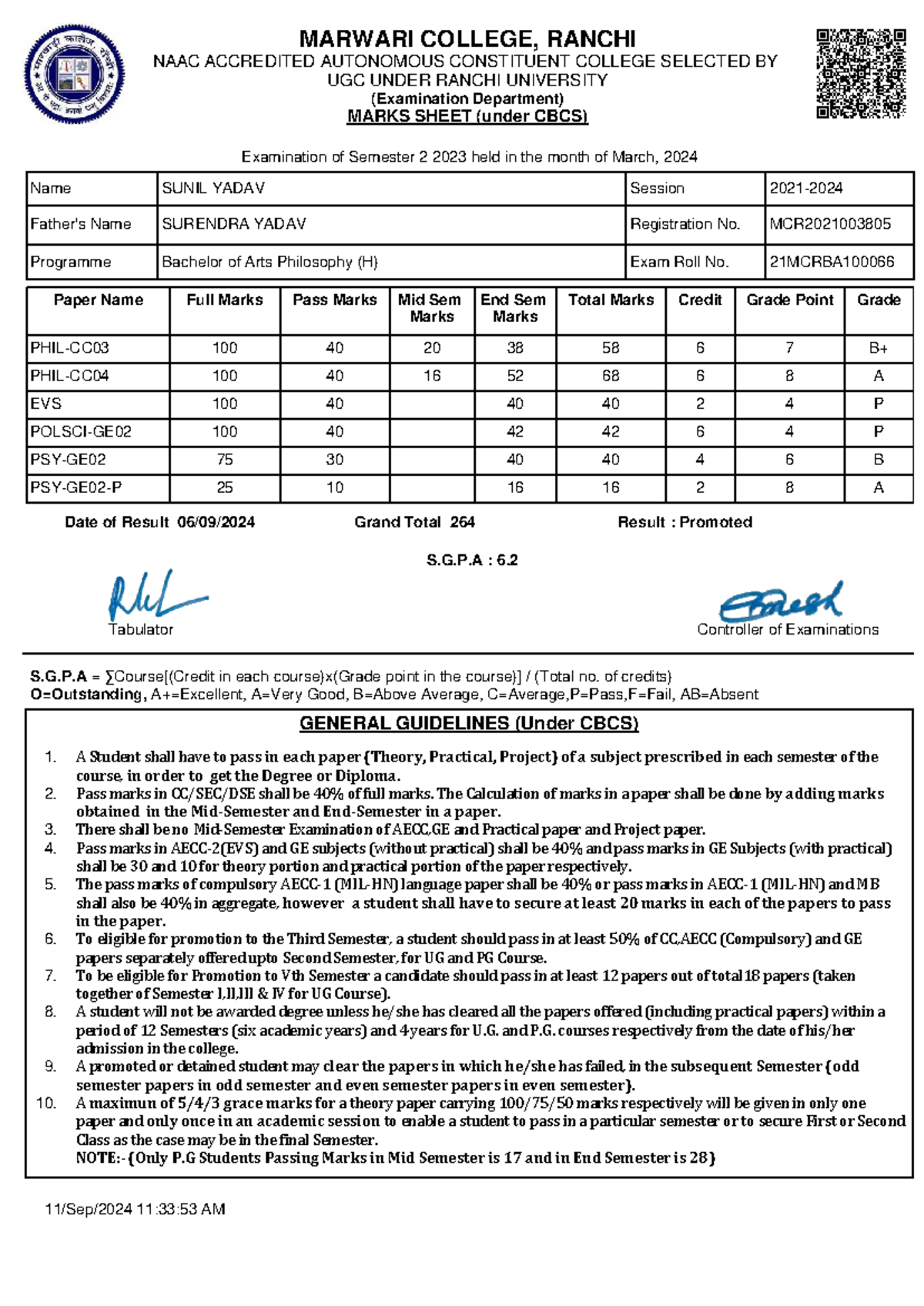 MCR2021003805 Semester 2 Marks Sheet - Exam Results and Guidelines ...
