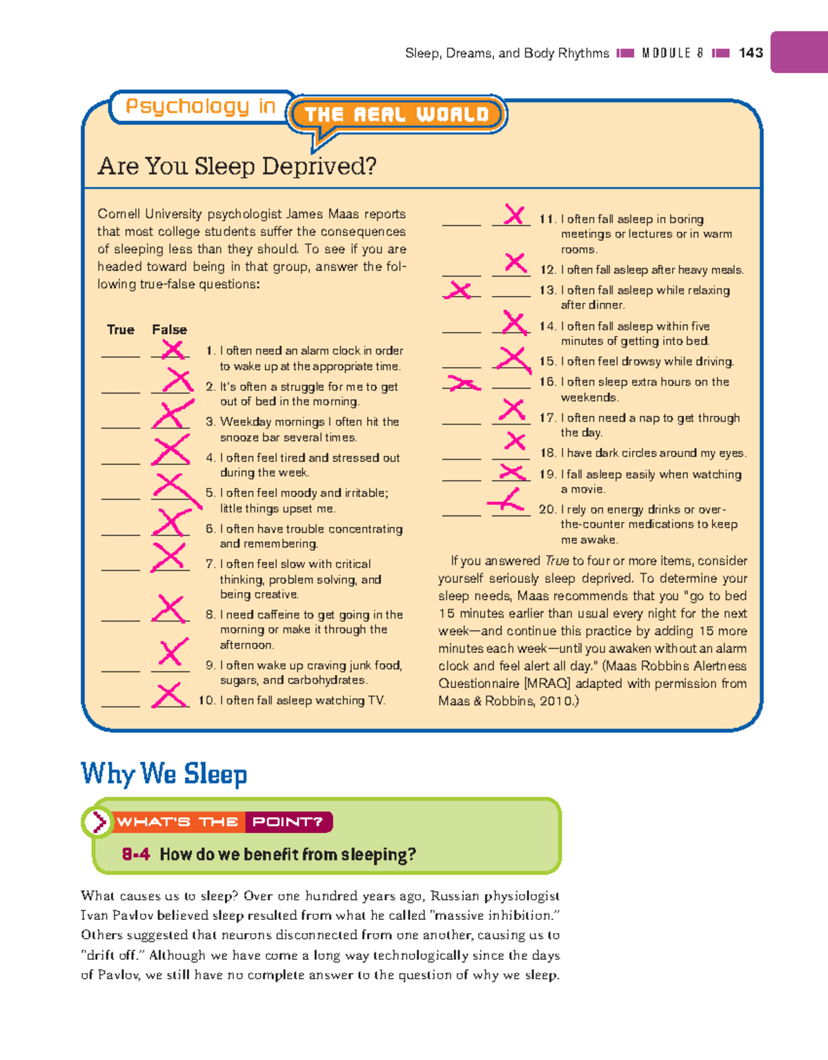 Sleep Deprivation Questionnaire & Insights - KARA Gaines - Studocu