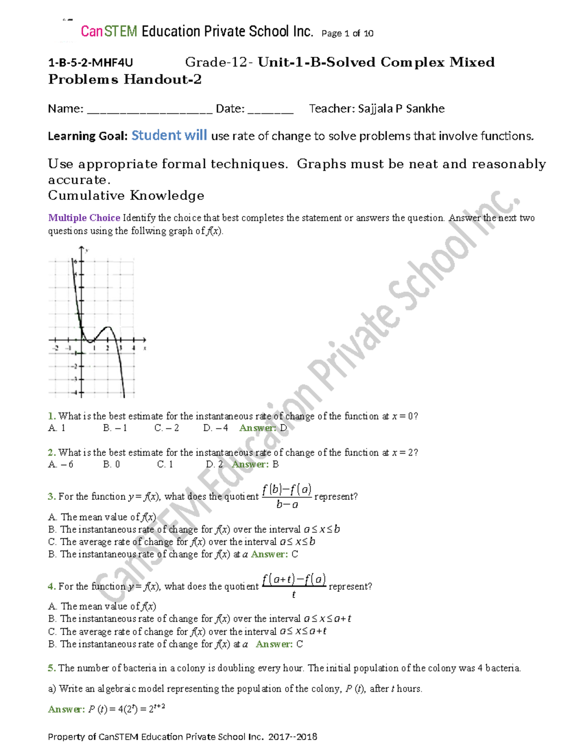 1-B-5-2-Solved Complex Mixed Problems Handout-2 - Studocu