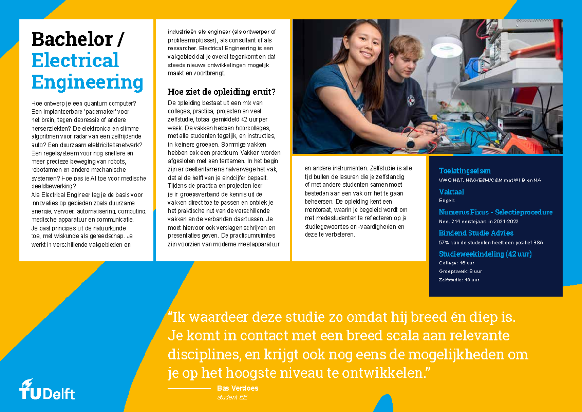 EWI BSc Electrical Engineering: Opleiding en Carrièremogelijkheden ...