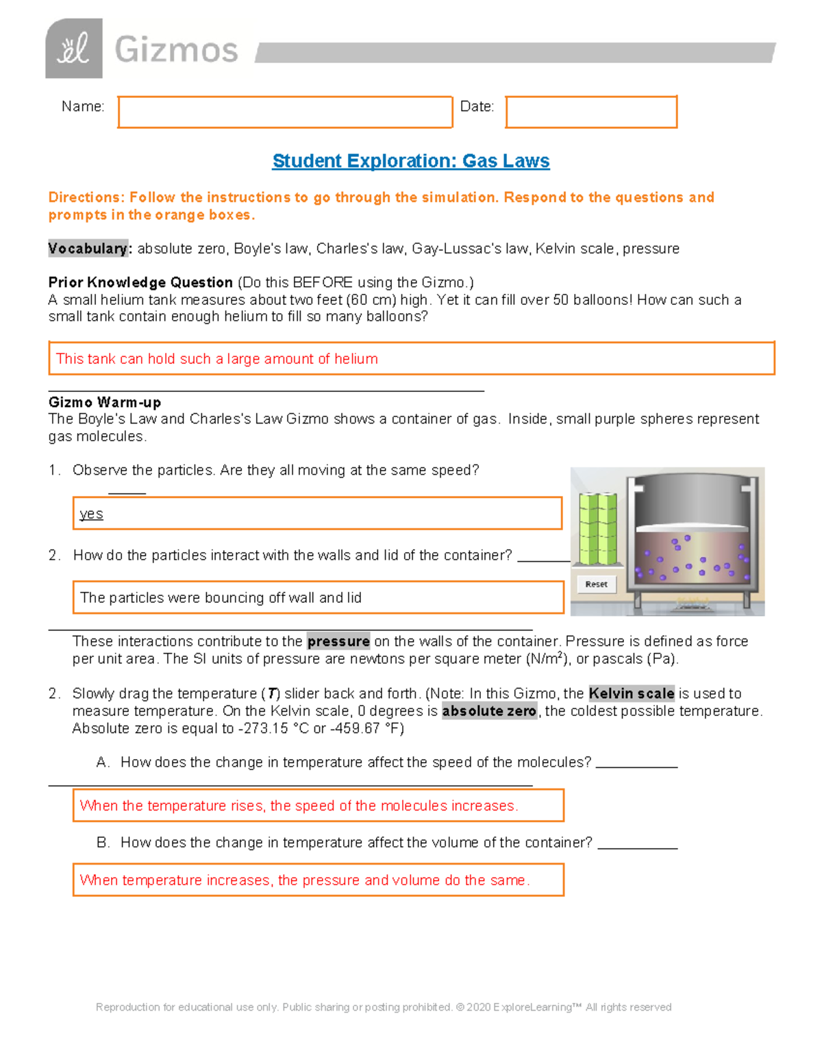 Chad Dunn - Gas Laws SE - its hard - Name: Date: Student Exploration ...