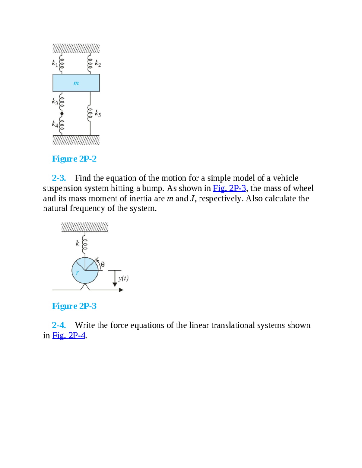 Vehicle Suspension System Dynamics: Equations of Motion and Analysis ...