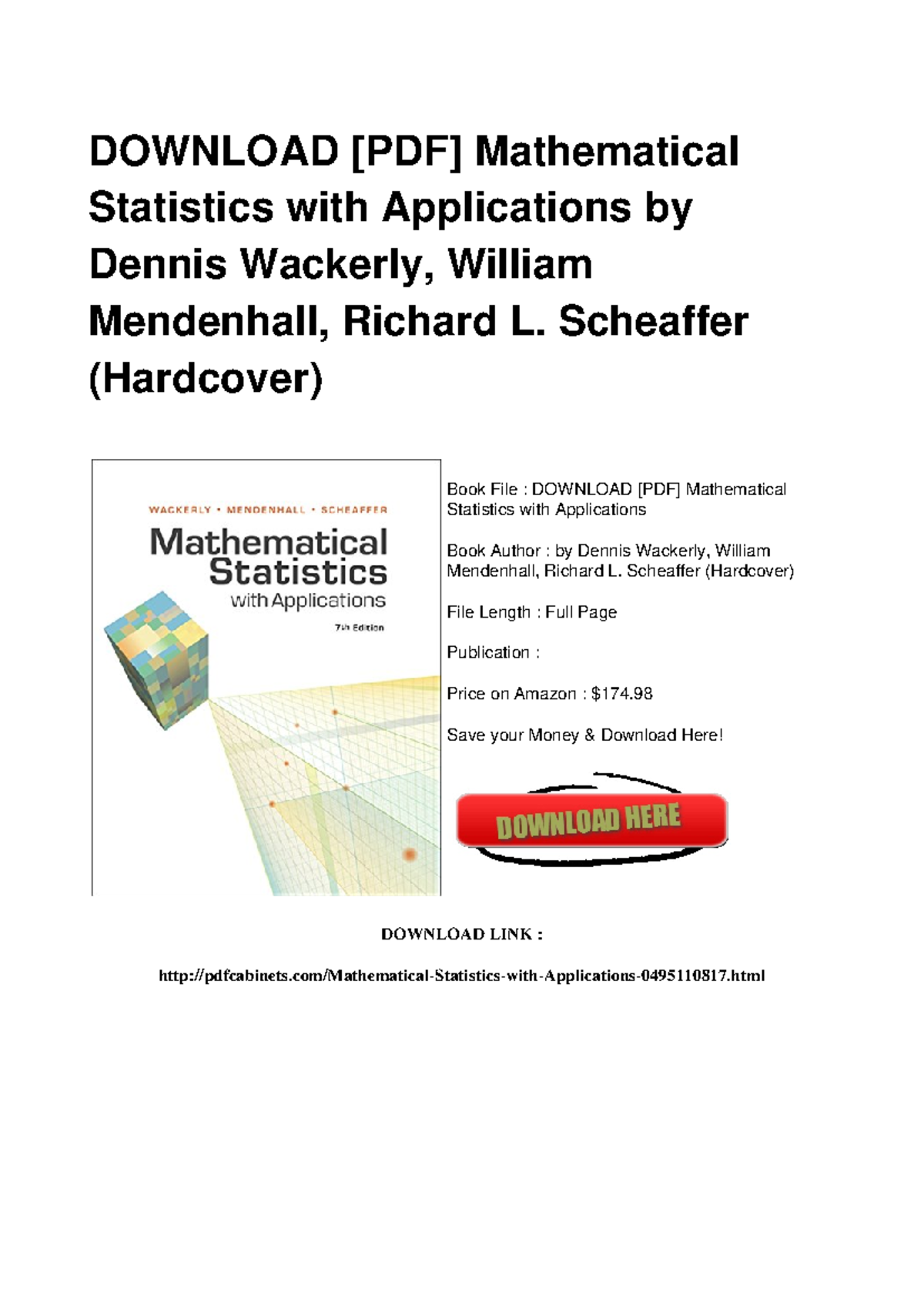 Mathematical Statistics with Applications: A Comprehensive Guide - Studocu