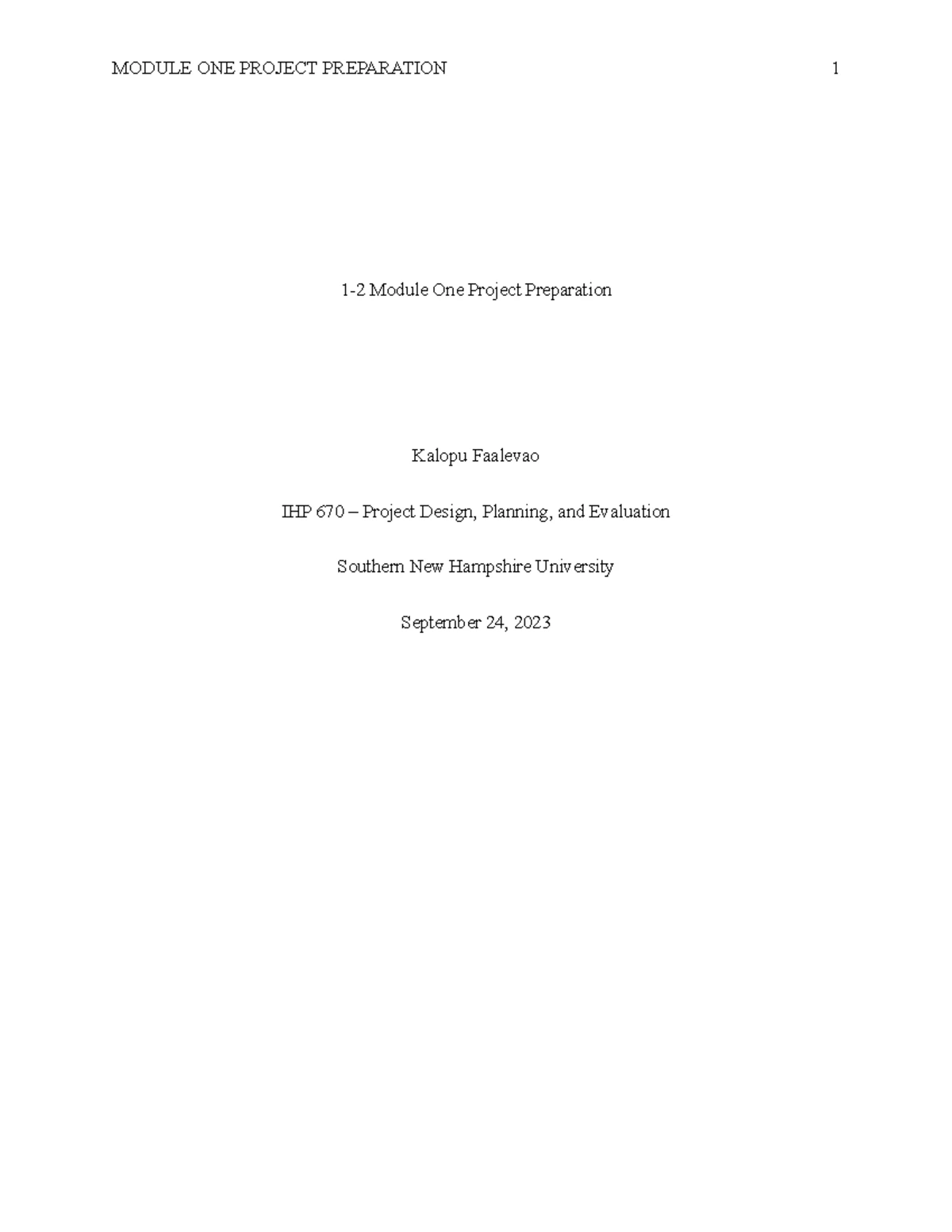 HEA 1-2 Module One Project Preparation: Handoff Issues in ER at HCA ...