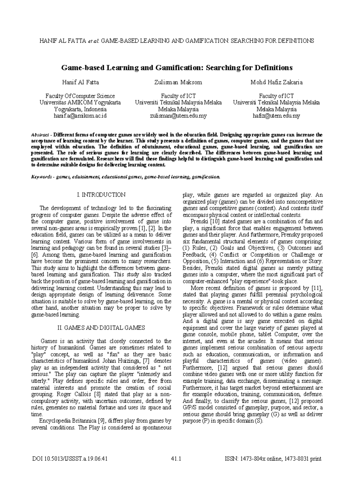 GBL 101: Learning and Gamification - Definitions and Insights - Studocu