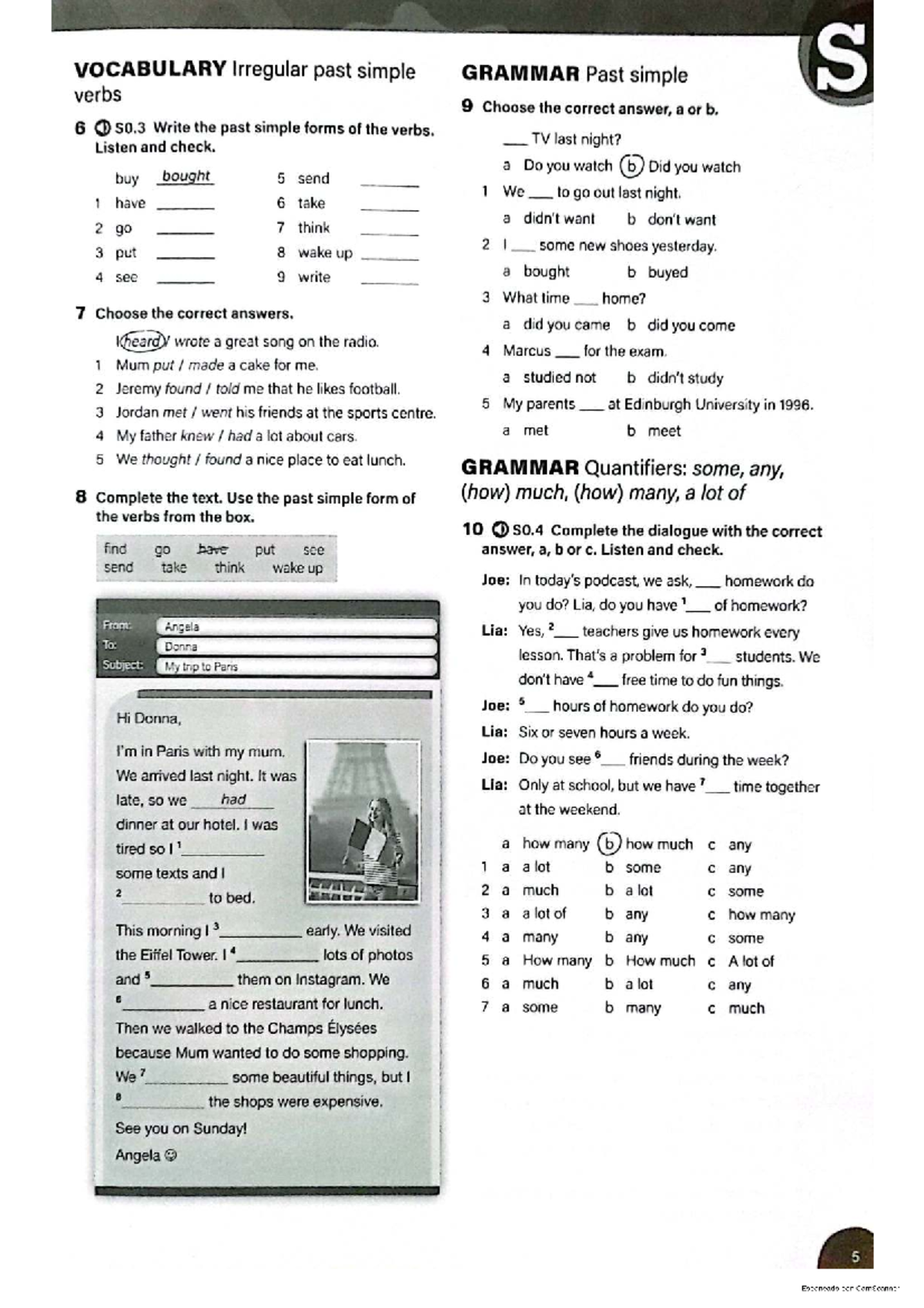 VOCABULARY: Irregular Past Simple Verbs - Keep It Real Starter 7 - Studocu