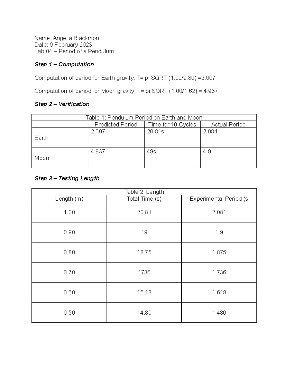 Blackmona-lab04 - conceptual physics lab - Name: Angelia BlackmonDate ...