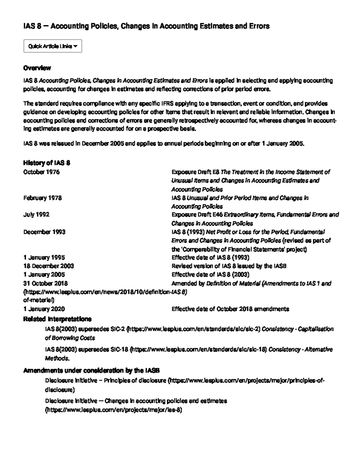 IAS 8: Accounting Policies, Estimates, and Error Corrections Overview ...