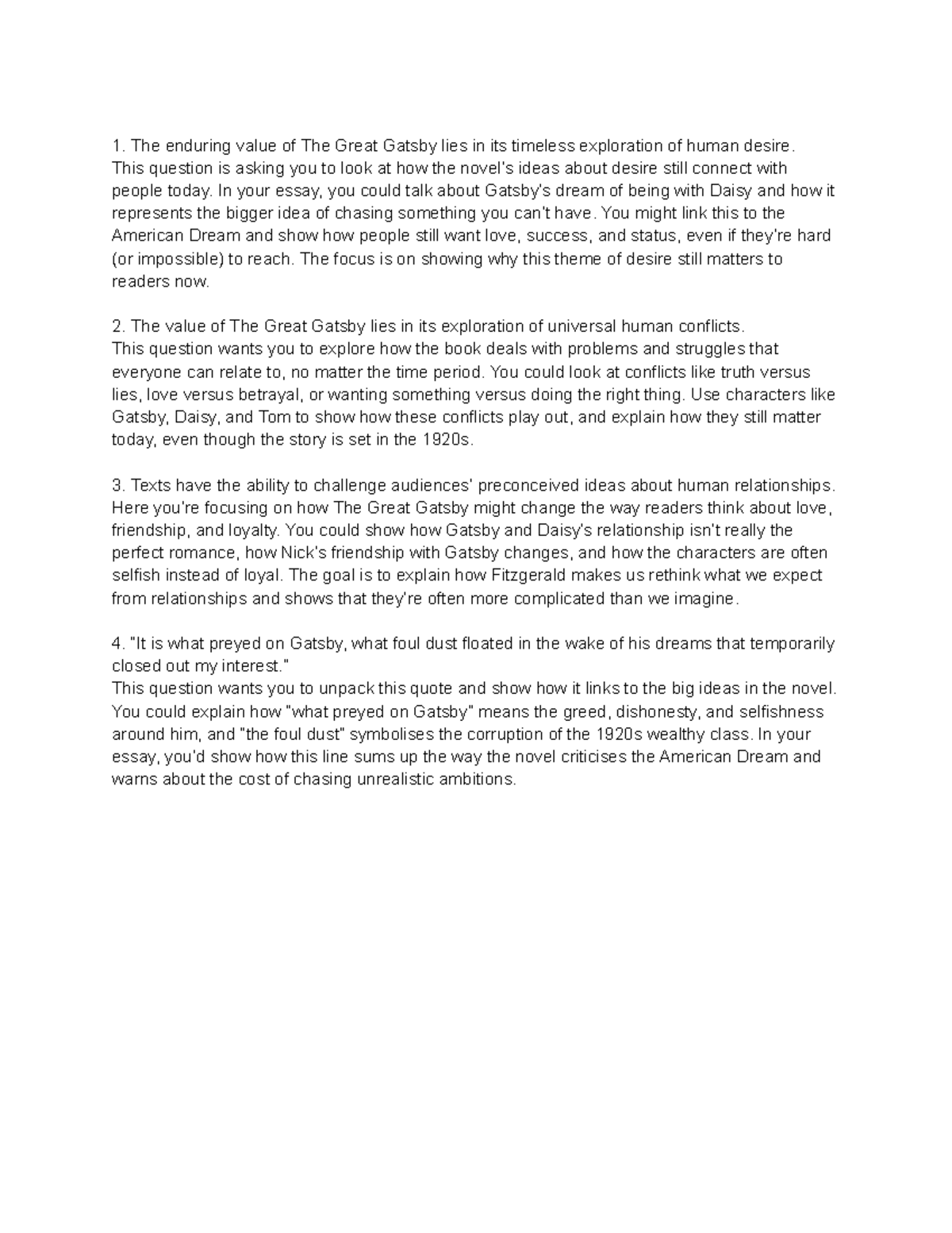 ENG 101: The Great Gatsby - Exploring Desire, Conflict, and ...