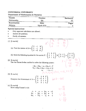 Gaussian elimination algorithm (CS) - Studocu