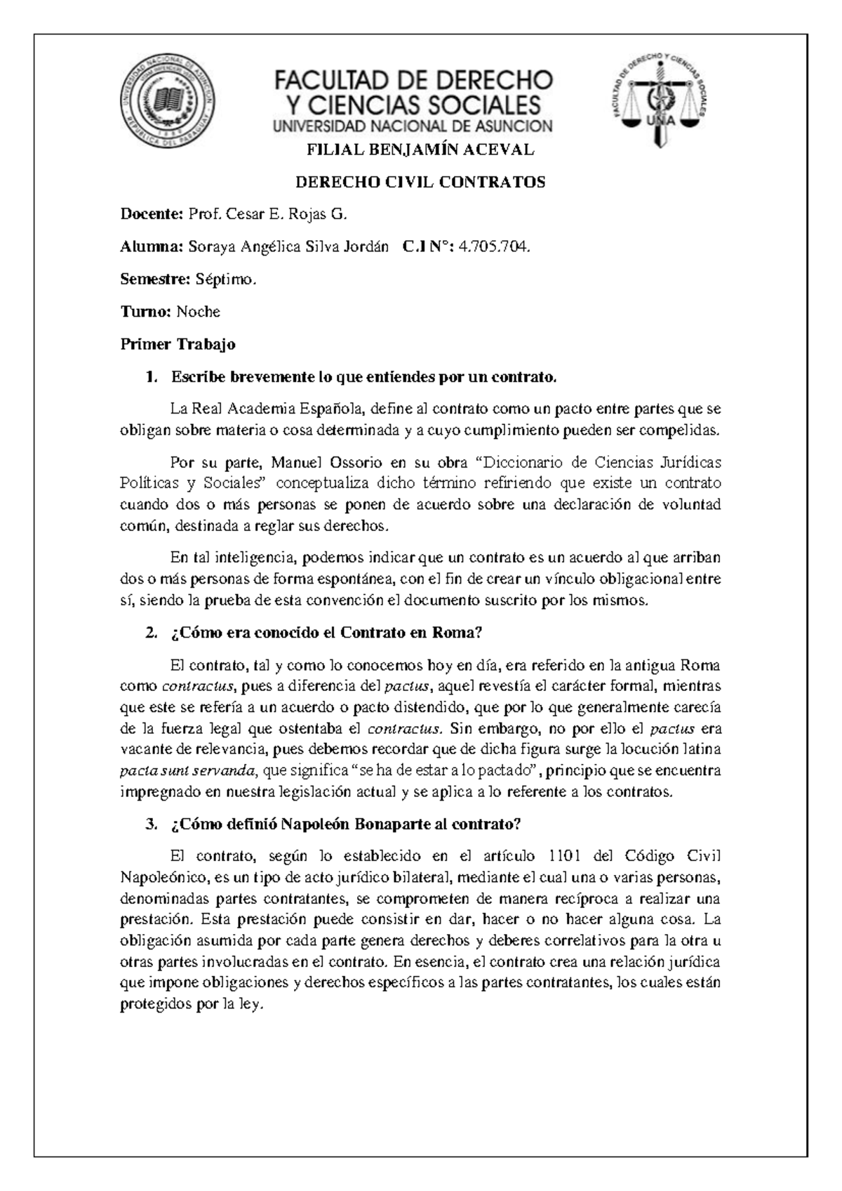 Trabajo Nro 1: Contratos en Derecho Civil - FILIAL BENJAMÍN ACEVAL ...