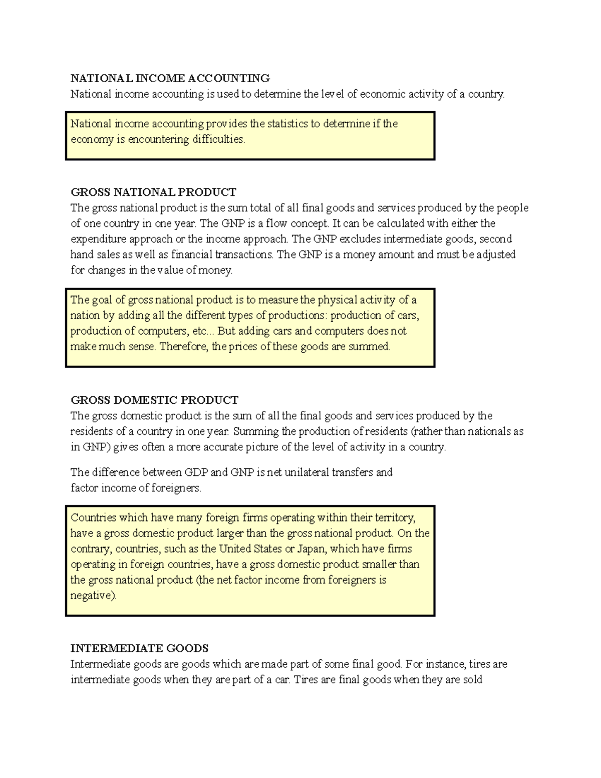 National Income Accounting (ECO 201) Overview and Key Concepts - Studocu