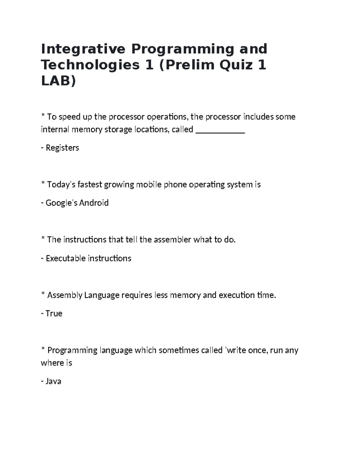 Integrative Programming and Technologies 1 PQ1 LAB - Integrative ...