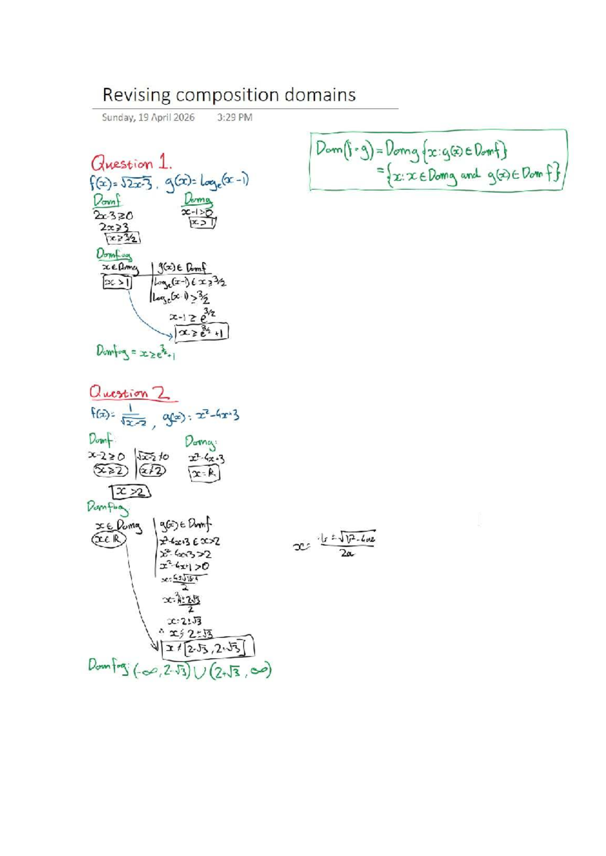Revising Composition Domains: Key Concepts and Examples - Studocu