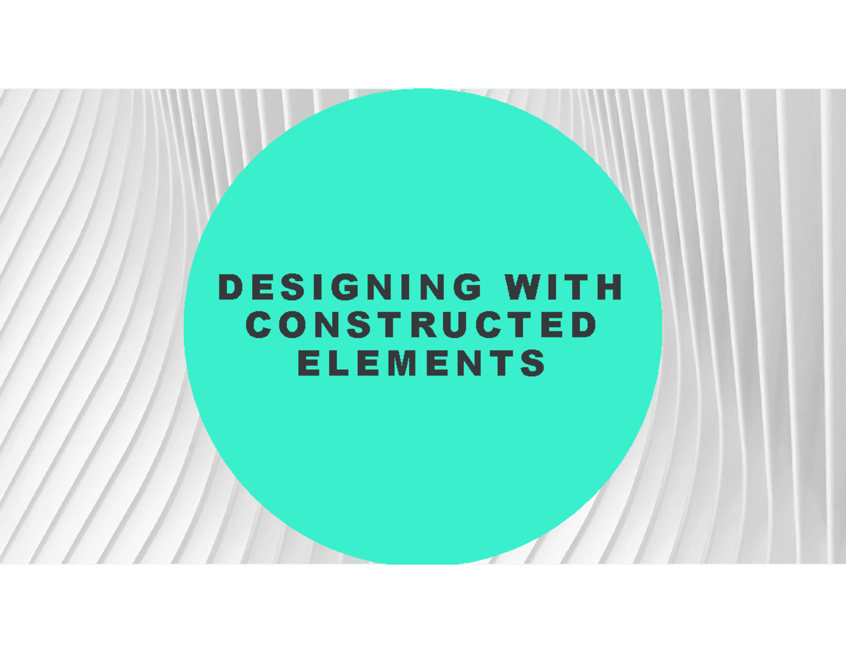 16 Final Exam: Designing with Constructed Elements - Studocu