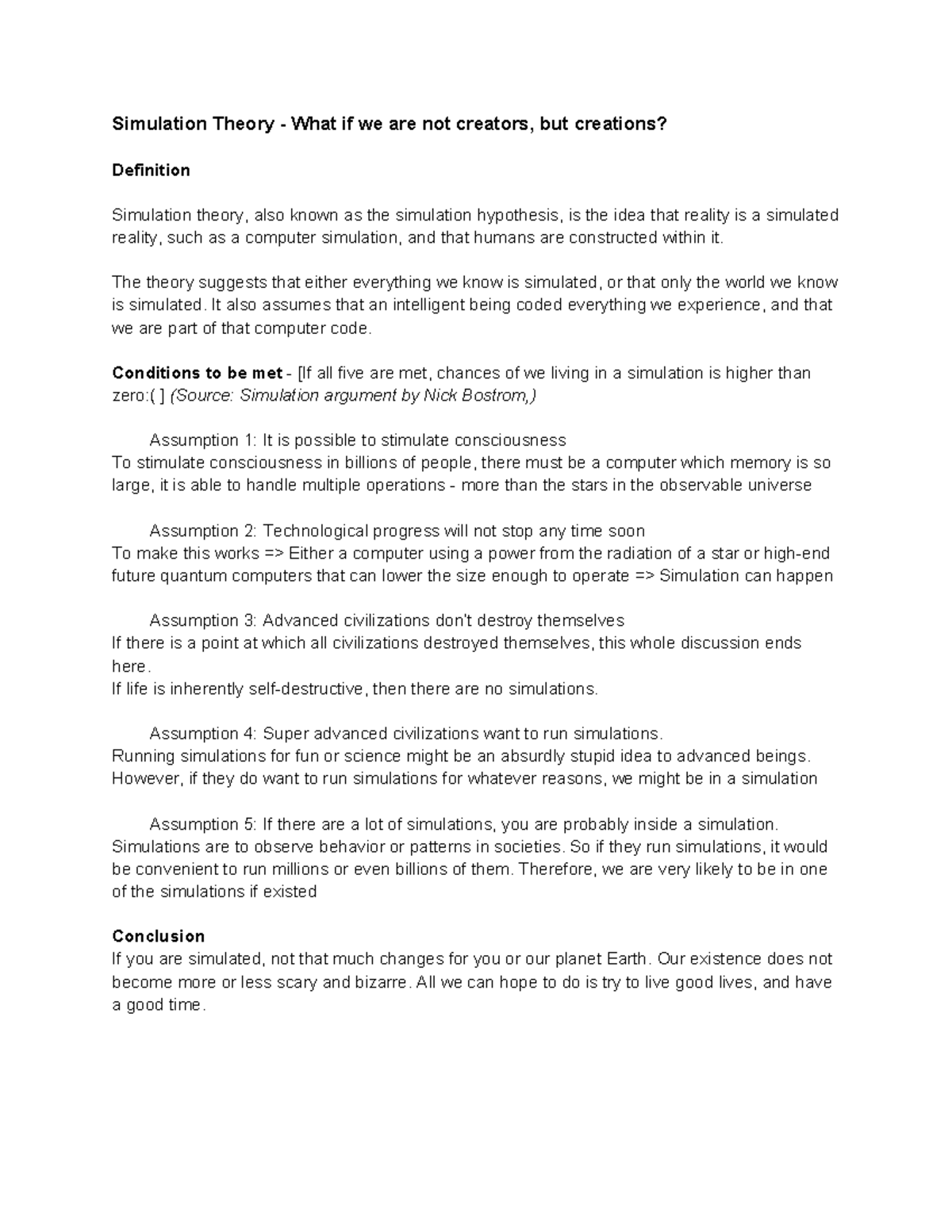 Simulation Theory Practice Sample: Exploring Our Existence & Reality ...