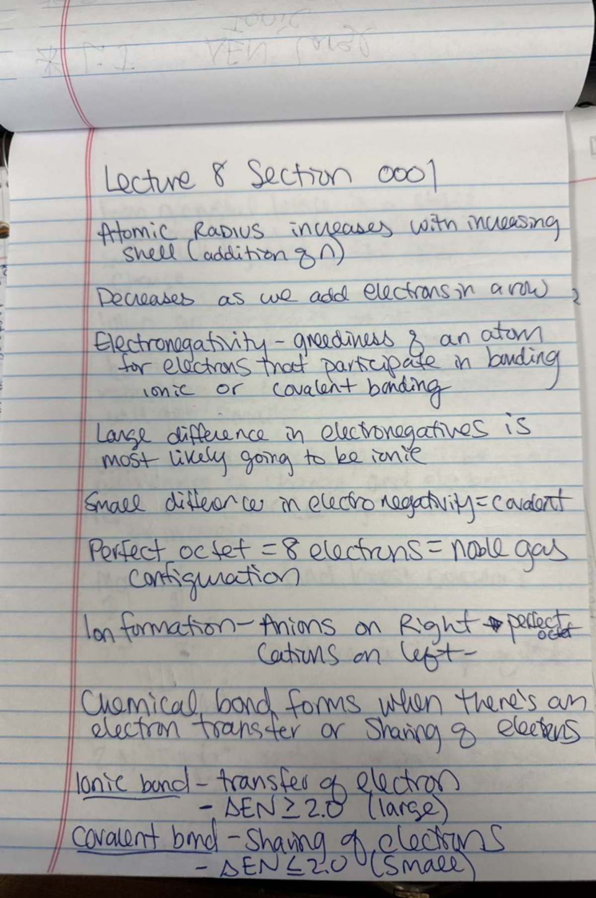 Lecture 8: Atomic Radius & Electronegativity Trends in Bonding - Studocu
