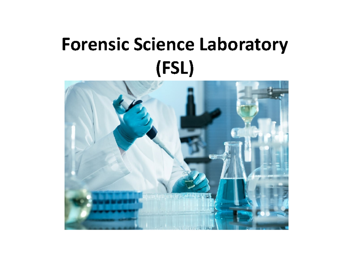 FSL Units: Comprehensive Notes on Forensic Science in India - Studocu