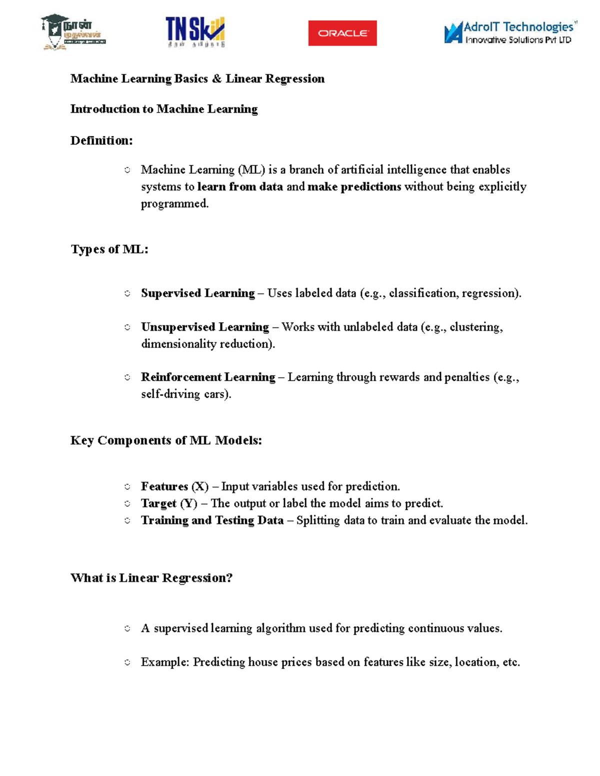 Week 7 DS Practical: Intro to ML & Linear Regression Concepts - Studocu