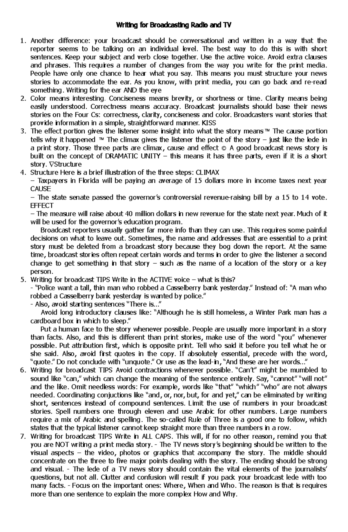 Radio Broadcasting - Writing for Broadcasting Radio and TV 1. Another ...