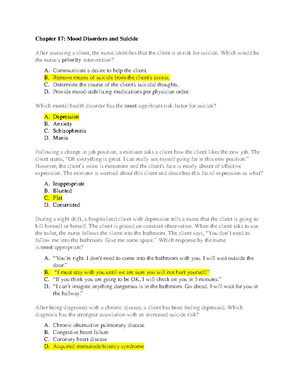 Ch 17- Mood Disorders and Suicide - Mood Disorders • Mood disorders ...