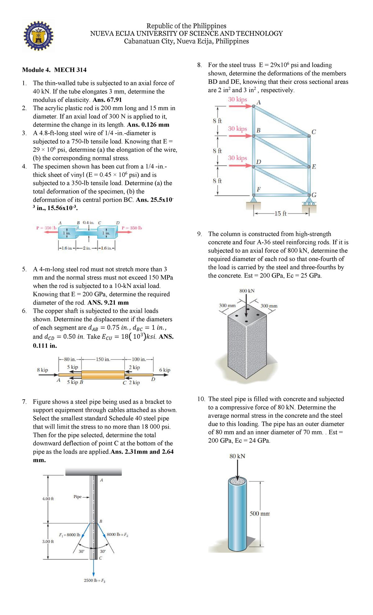 MECH 314 Module 4.1 - Sample Strain Problems and Solutions - Studocu