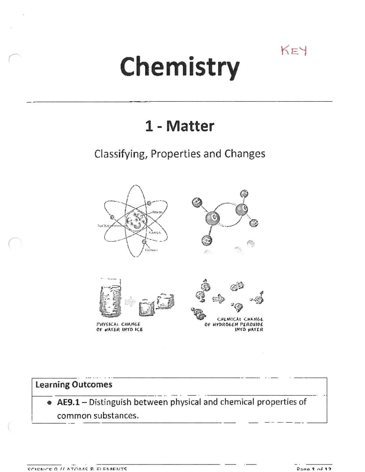 01 - Matter - Key Concepts in Chemistry 9: Classifying Properties ...