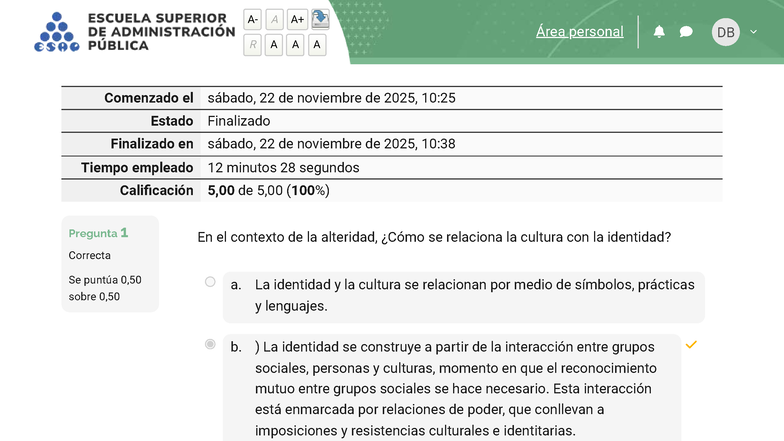 Cuestionario unidad 1 Revisión del intento Moodle Pregrado ESAP ...