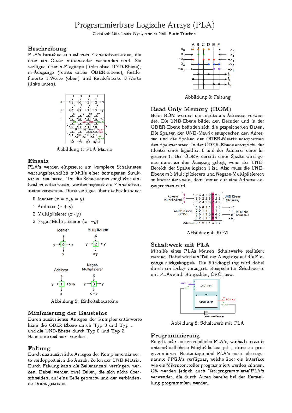 09-PLA - PLA Cheatsheet - Programmierbare Logische Arrays (PLA ...