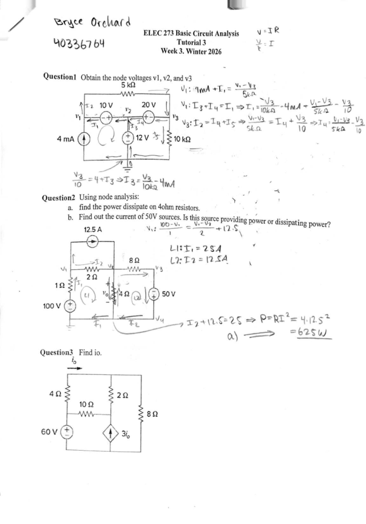 ELEC 273 Quiz: Basic Circuit Analysis Tutorial 3 Winter 2026 - Studocu