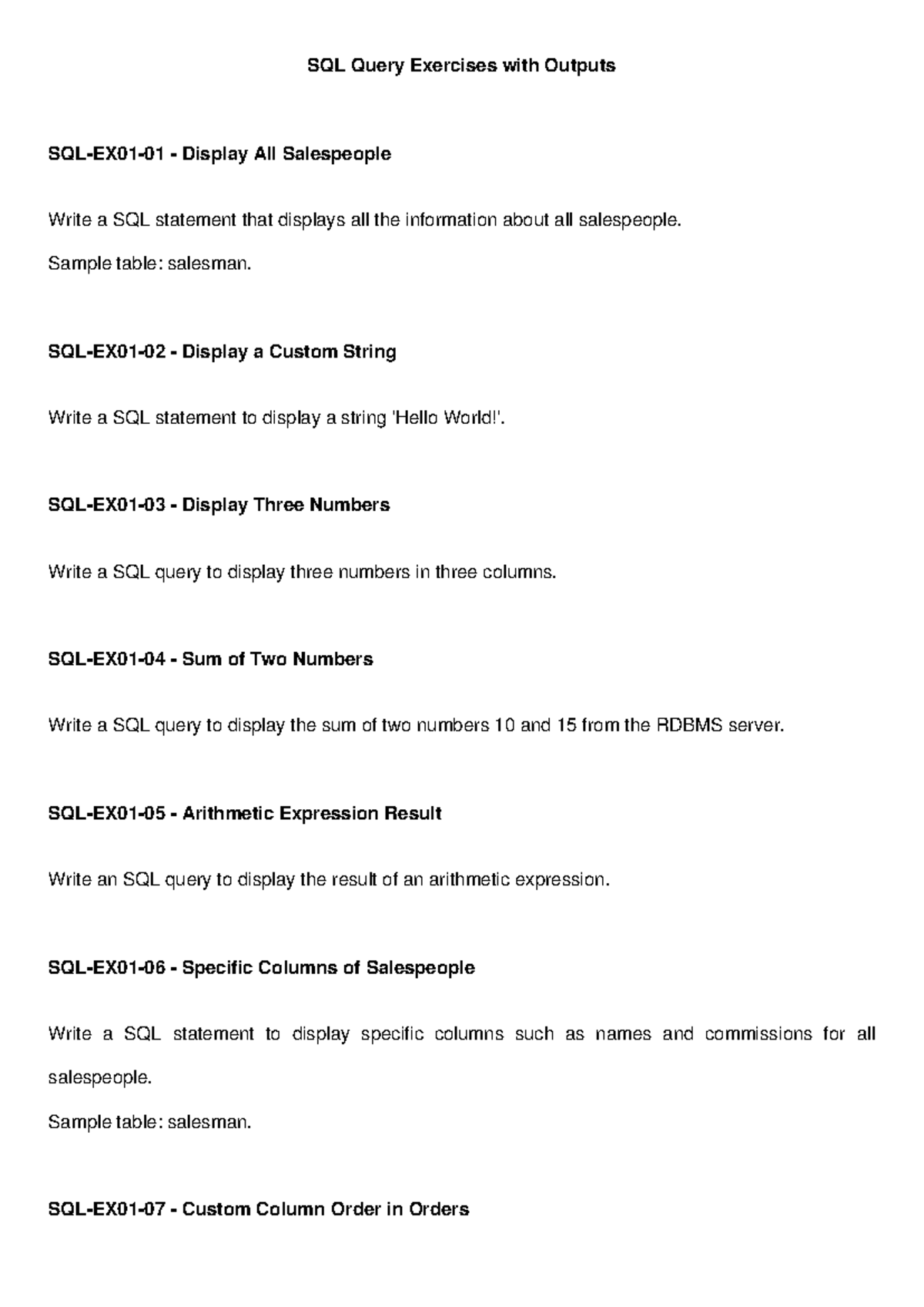 SQL Exercises Full Unicode - SQL-EX01-01 - Display All Salespeople ...