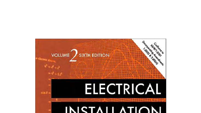 Electrical Installation Calculations Volume 2 - A. J. Watkins & Chris ...